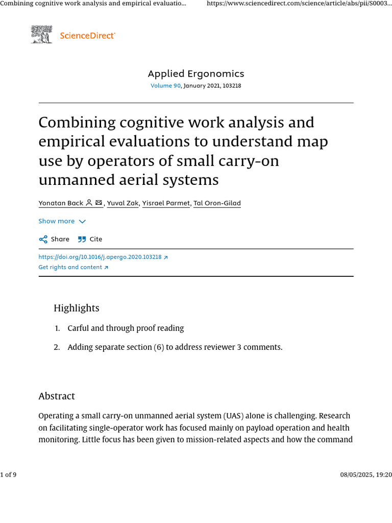 Combining Cognitive Work Analysis and Empirical Evaluations To Understand Map Use by Operators ...