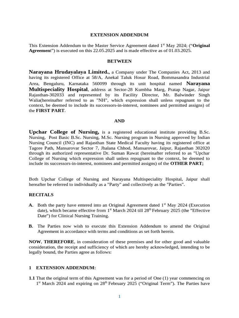 Term Extension Addendum NHL 21.05.25 | PDF | Government | Legal Documents