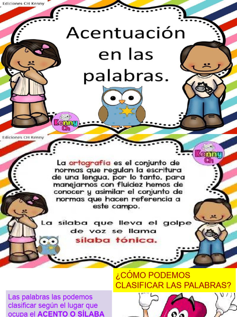 ACENTUACIÓN. Clasificación de Palabras | PDF