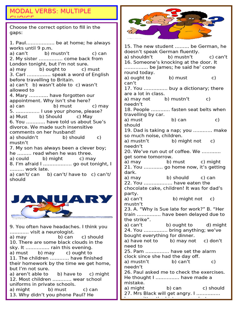 Modal - Verbs (1) .Multiple Choice | PDF