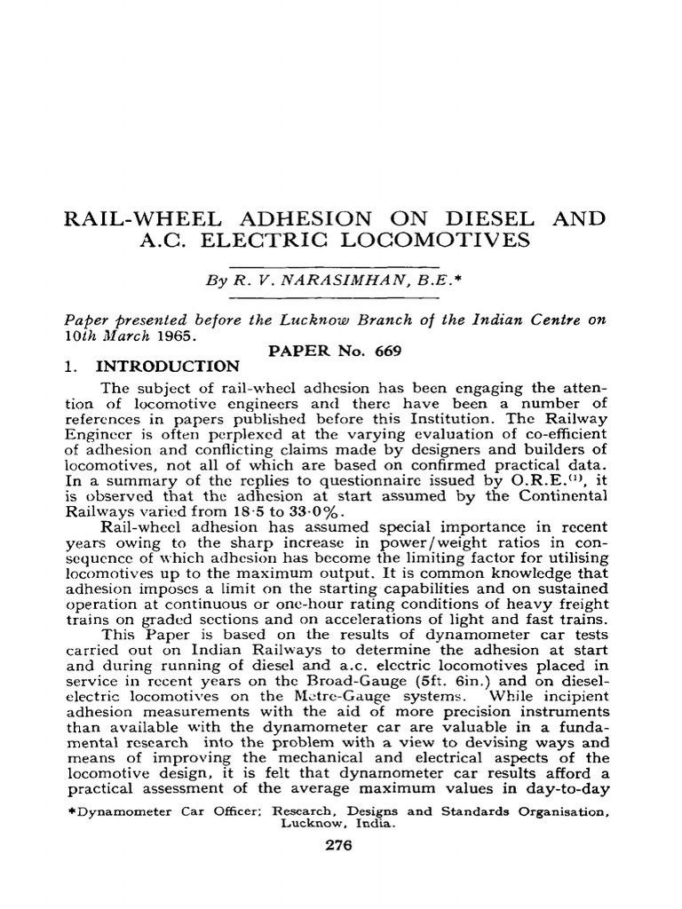 1965 - 055 - 036 - 02 Rail-Wheel Adhesion On Diesel and A.C. Electric ...