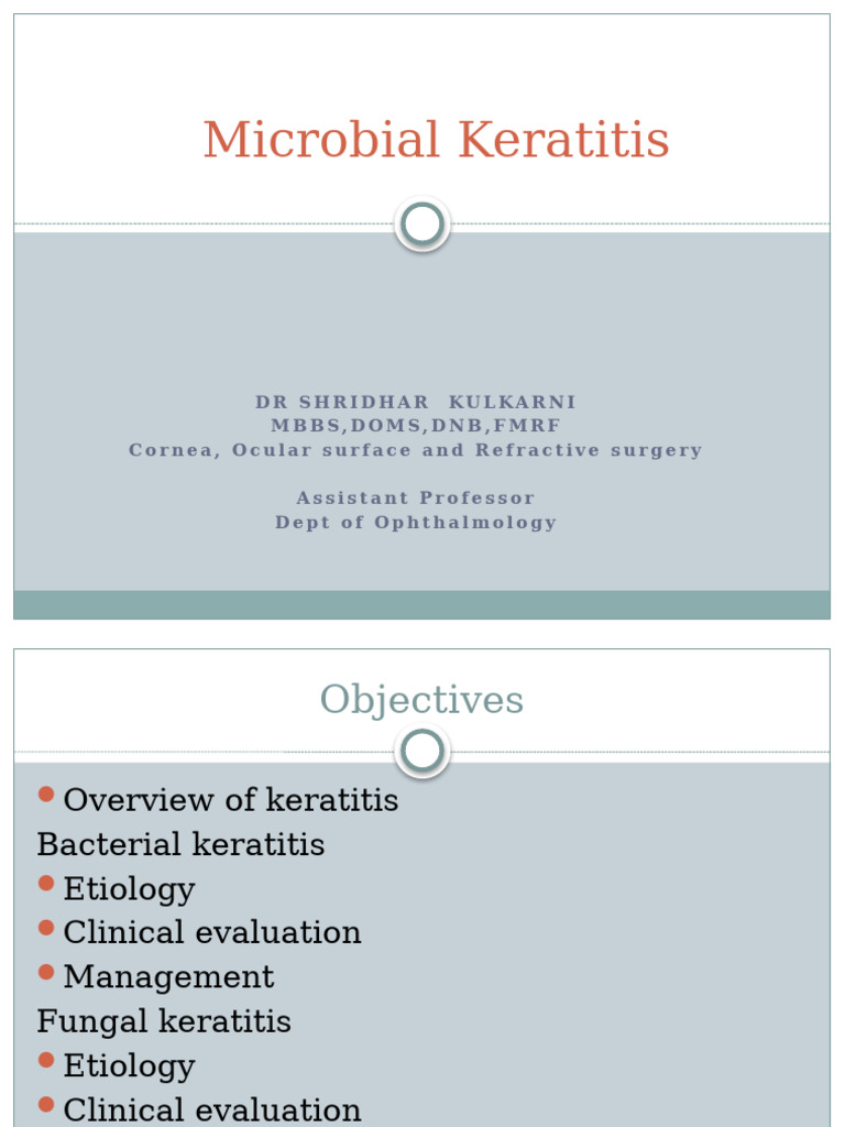 DR SK Cornea II Microbial Keratitis | PDF | Cornea | Human Eye