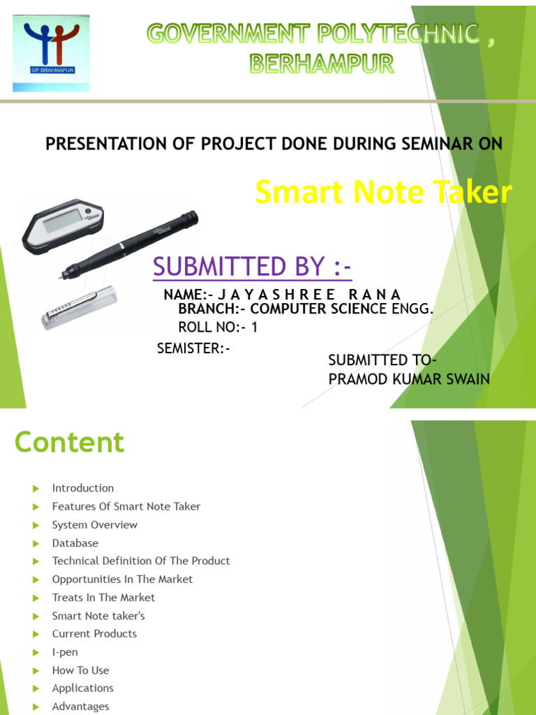 Smart Note Taker Jayashree 2 | PDF | Personal Computers | Computer ...