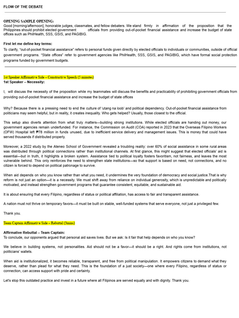 Debate Sample | PDF | Governance | Audit