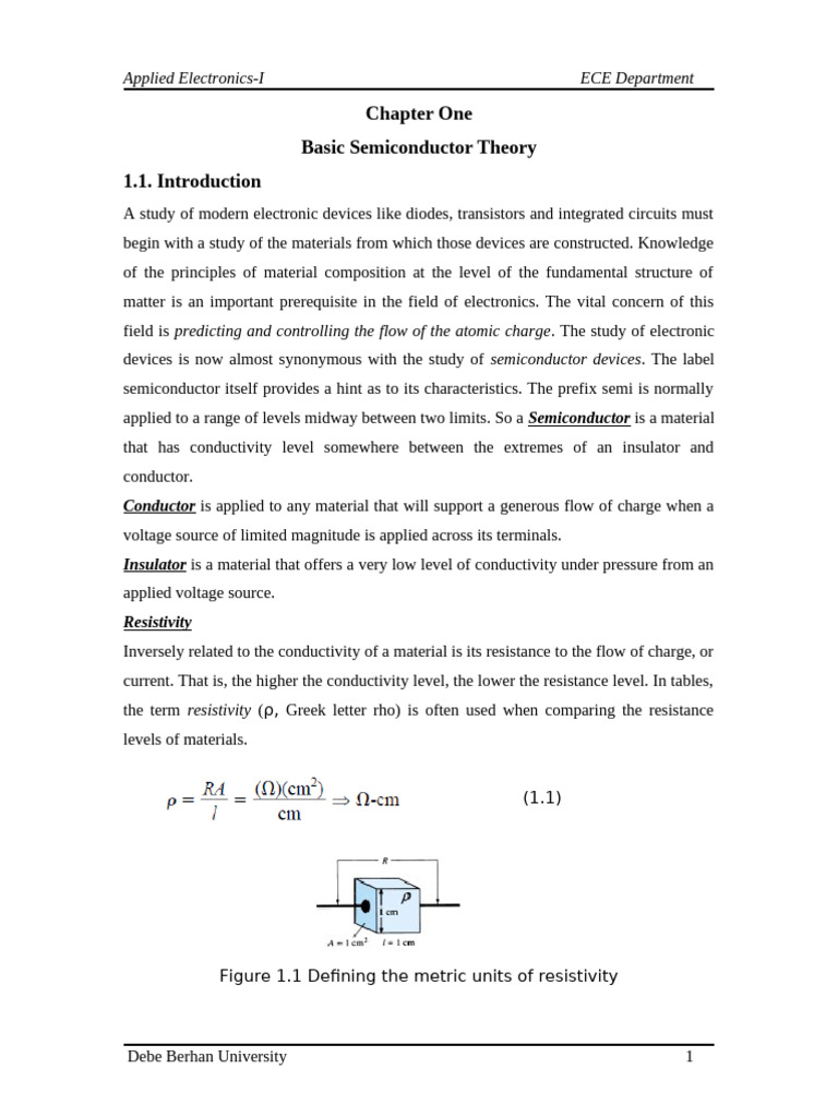 Chapter 1-Semiconductor Theory | PDF | Semiconductors | P–N Junction