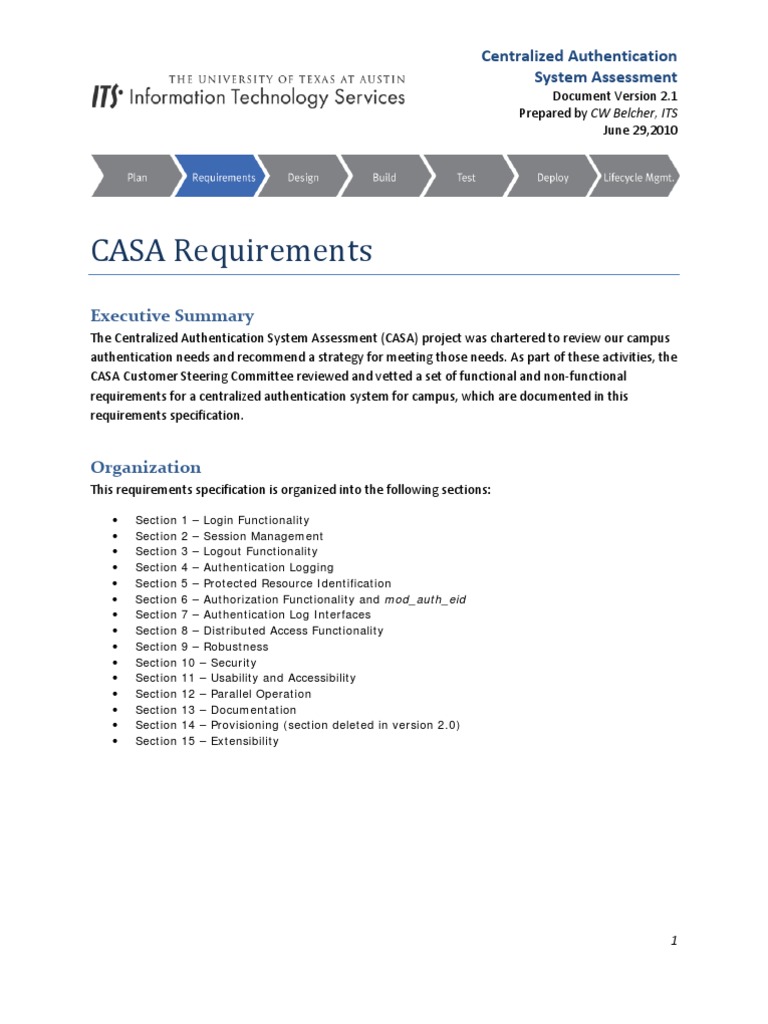 CASA Requirements v2 1 | PDF | Authentication | Application Programming ...