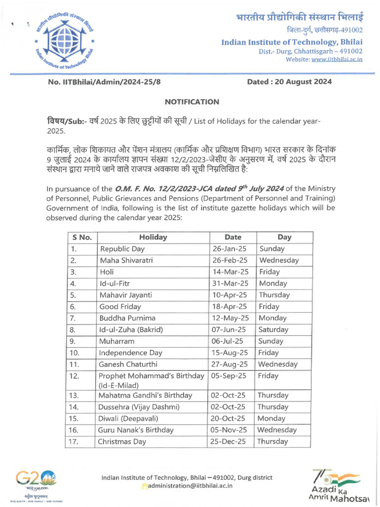 IIT Bhilai Short | PDF