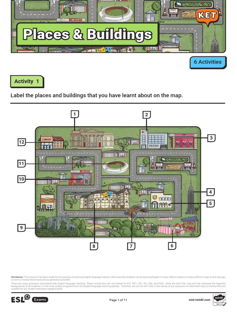 A2 Key (KET) Prep Lesson - Places & Buildings (A2) | PDF | English As A ...