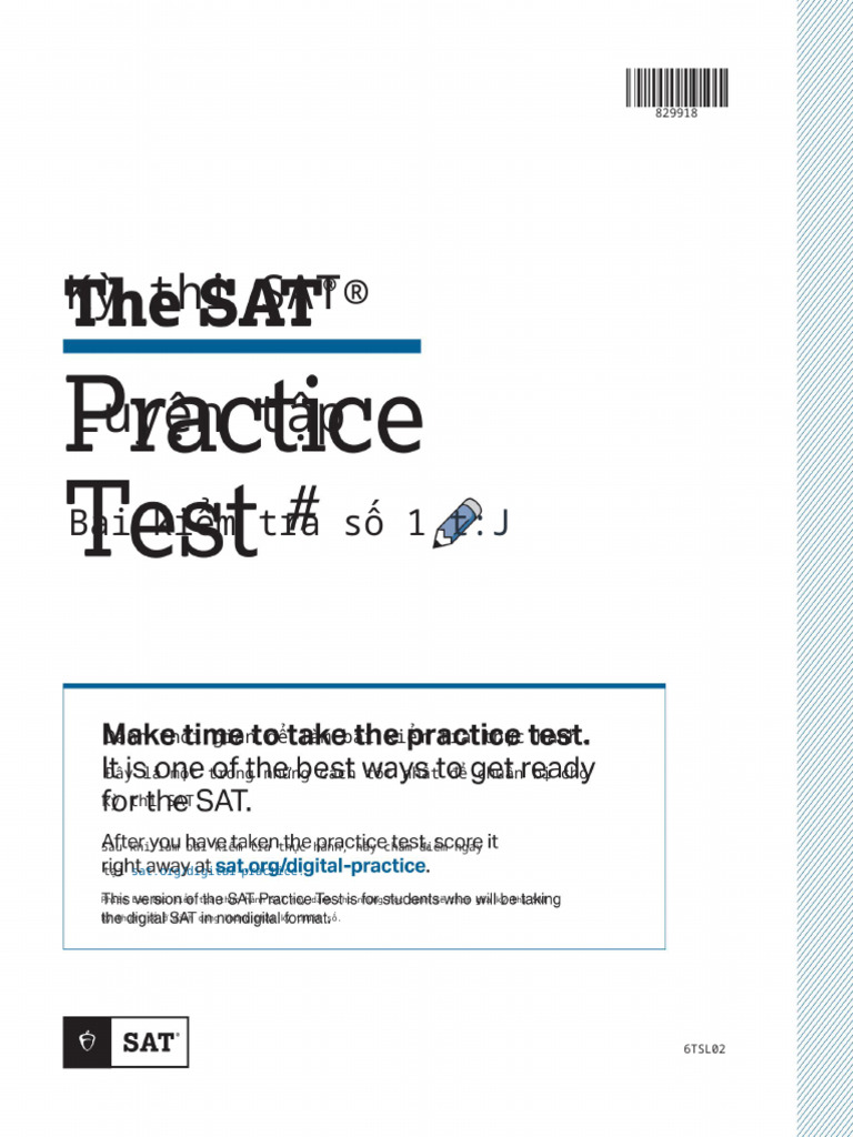 Sat Practice Test 1 Digital | PDF
