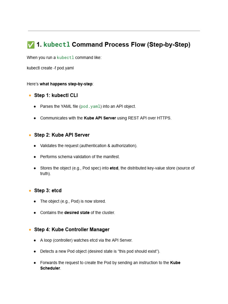 Process flow of kubectl command | PDF | Computing | Computer Science
