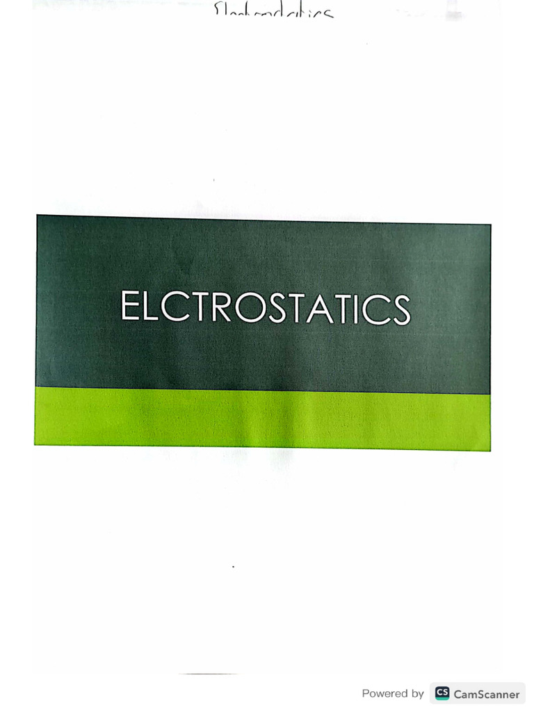 Electrostatics | PDF