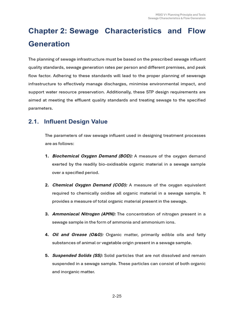 Sewage Flow Generation Standards Guide | PDF | Sewage | Chemistry