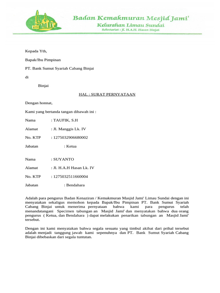 Badan Kemakmuran Masjid Jami' | PDF