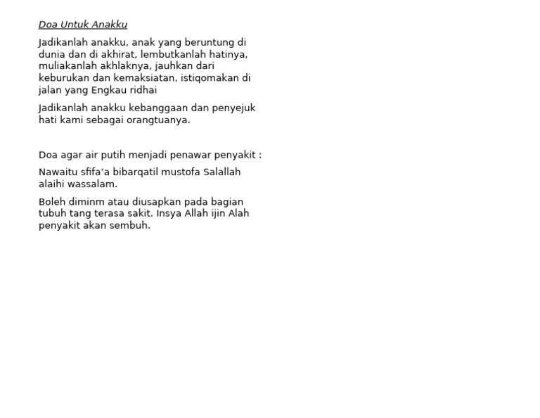 Doa Untuk Anakku Pdf