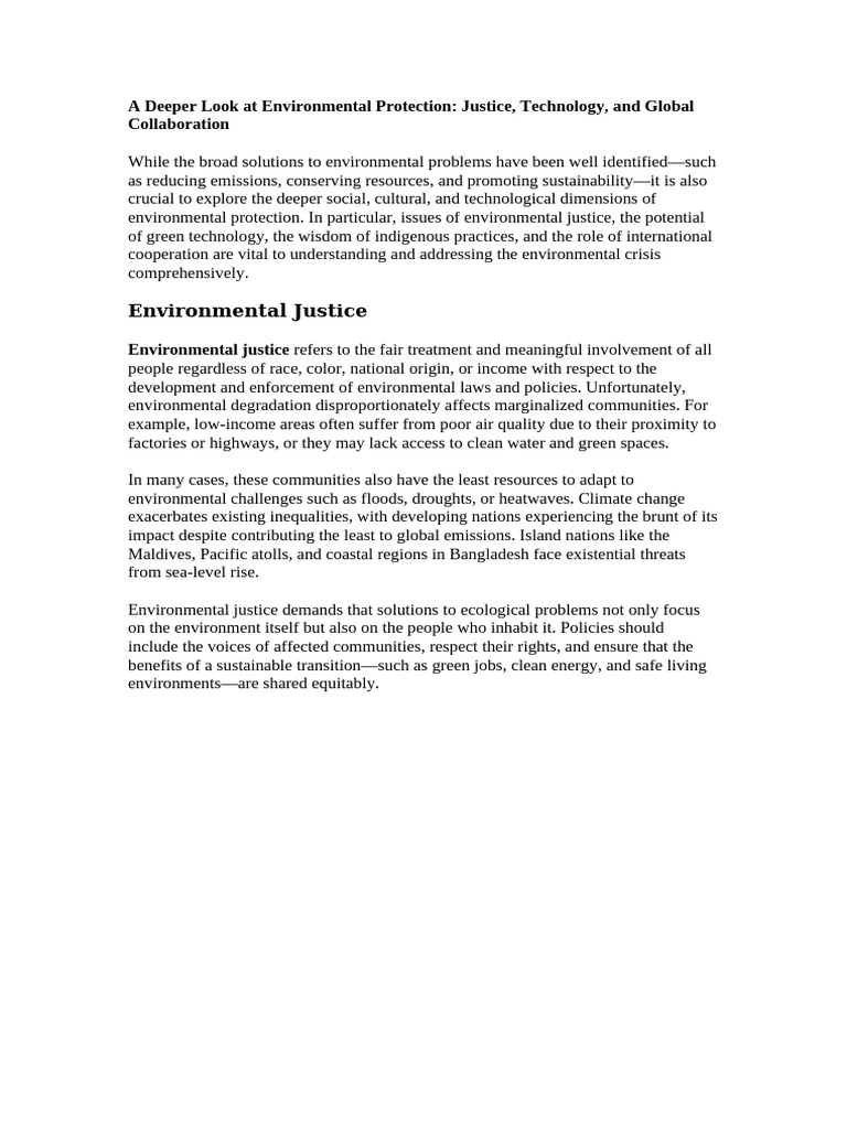 A Deeper Look at Environmental Protection | PDF