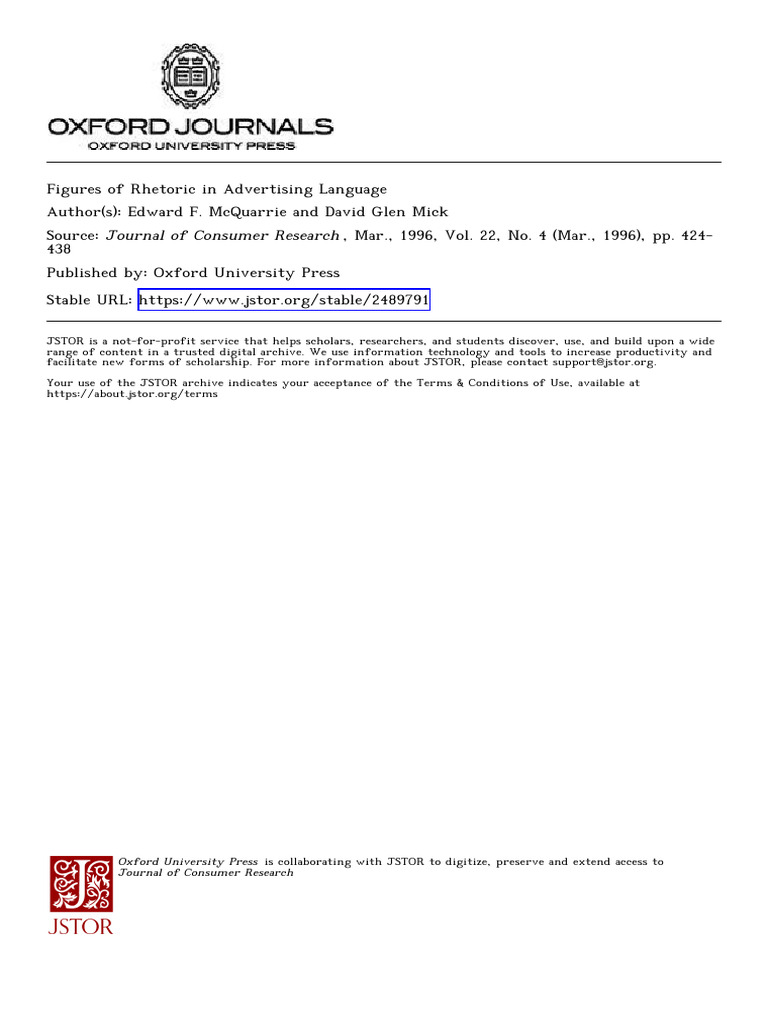 Rhetoric Figures in Advertising Language | PDF | Rhetoric | Metaphor