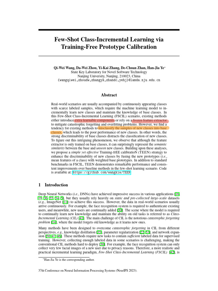 TEEN NeurIPS-2023-few-shot-class-incremental-learning-via-training-free-prototype-calibration ...