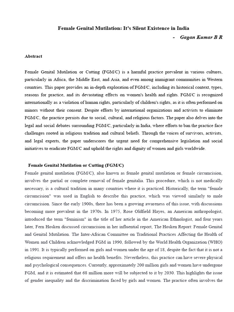 FGM in India: Cultural Impact and Challenges | PDF | Female Genital ...