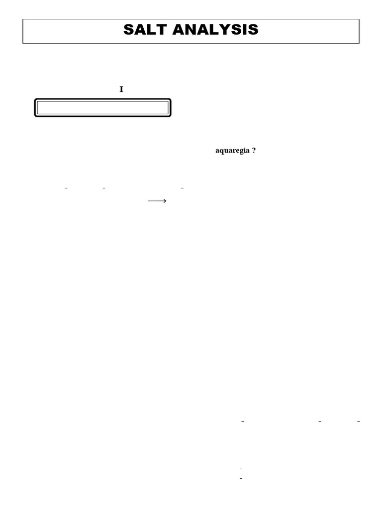 SALT ANALYSIS Assignment | PDF | Hydroxide | Precipitation (Chemistry)