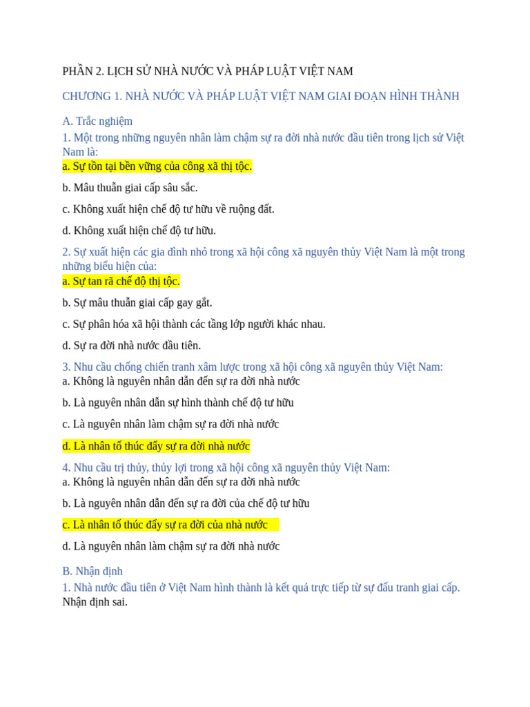 Ôn Gi A Kì LSNN&PLVN | PDF