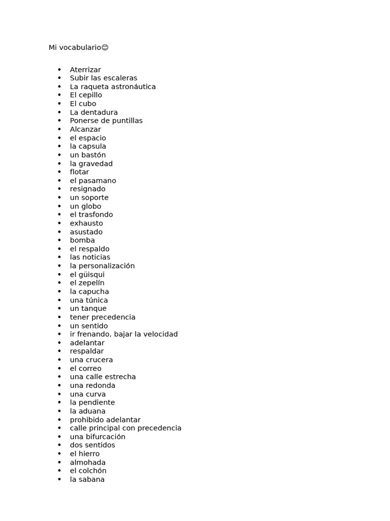 Mi vocabulario-español | PDF