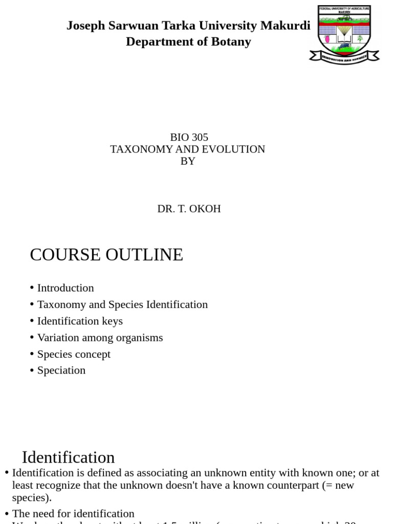 BIO 305 Taxonomy and Evolution of Plants | PDF | Species | Genetic ...