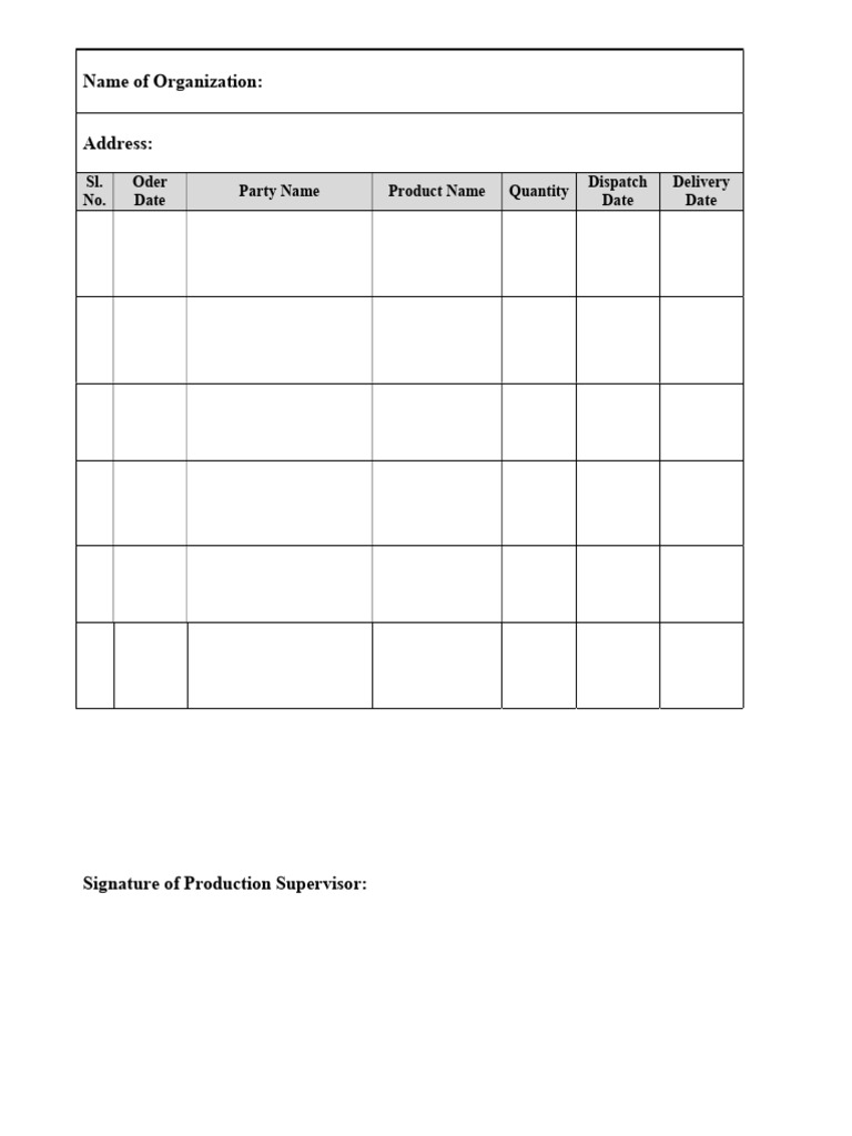 Delivery Sheet Format Template | PDF