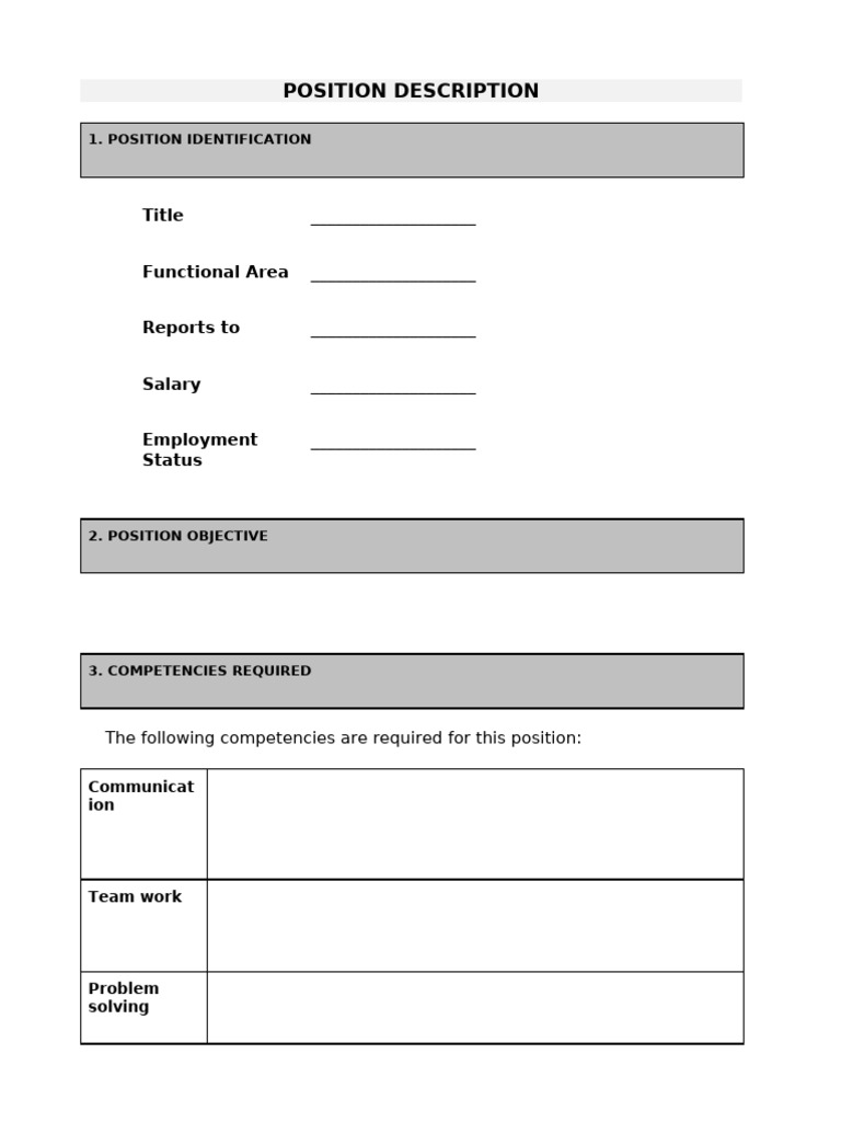Job Description Template 07 | PDF