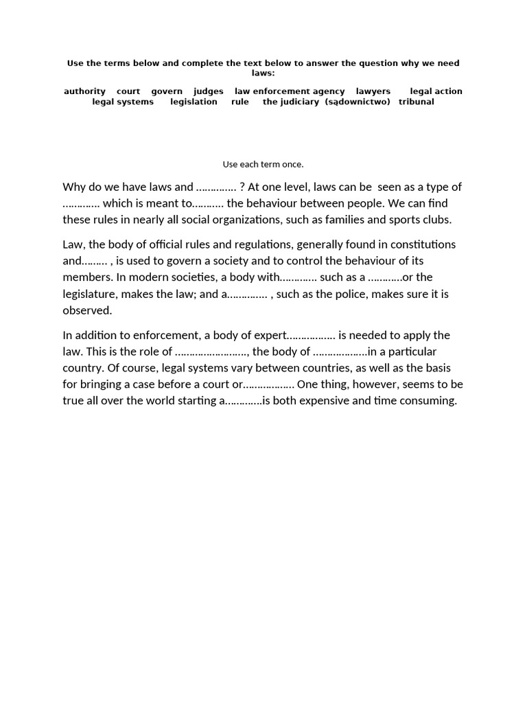 Why do we need law | PDF