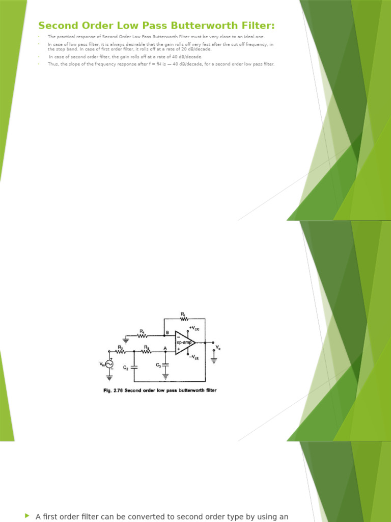 Second Order Low Pass Butterworth Filter | PDF