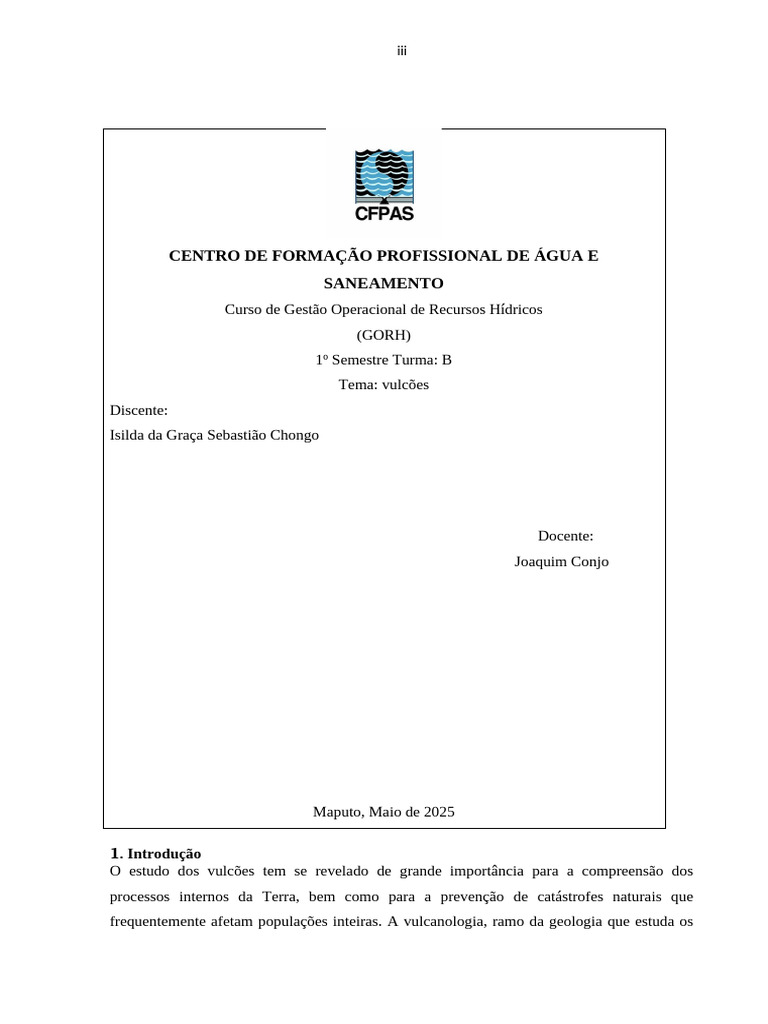 Trabalho Da Isilda Chongo-8 | PDF | Vulcão | Magma