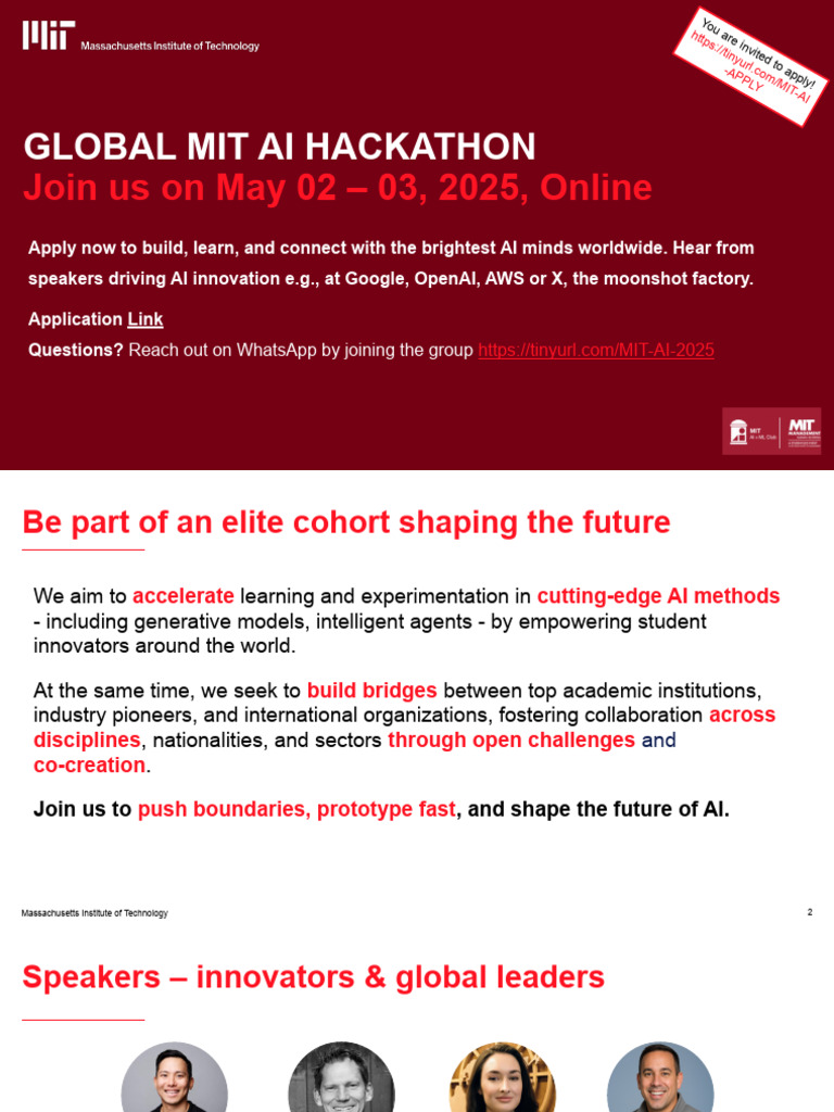 MIT Global AI Hackathon 2025 Invite | PDF | Artificial Intelligence ...