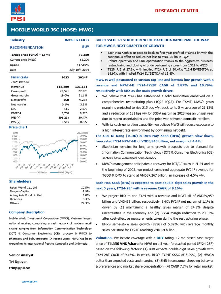 PSI - MWG Initiated Coverage | PDF | Cost Of Capital | Free Cash Flow
