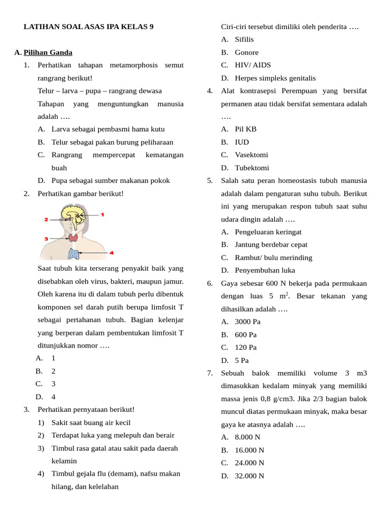 Latihan Soal Asas Ipa Kelas 9 | PDF