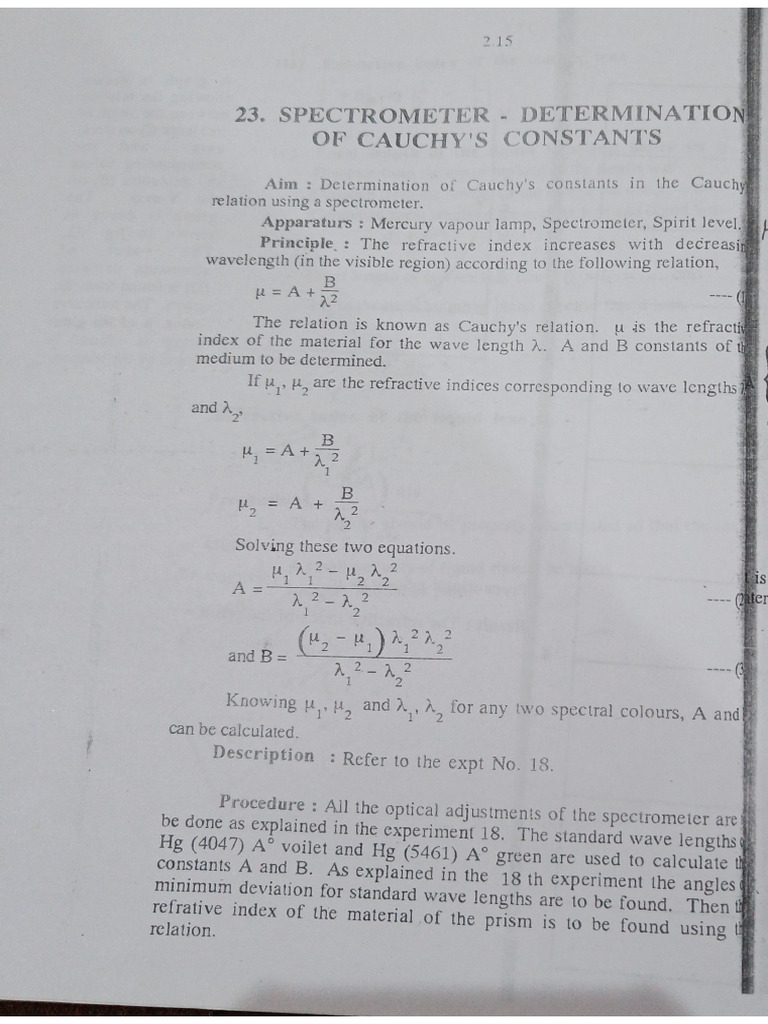 Cauchy Constants | PDF