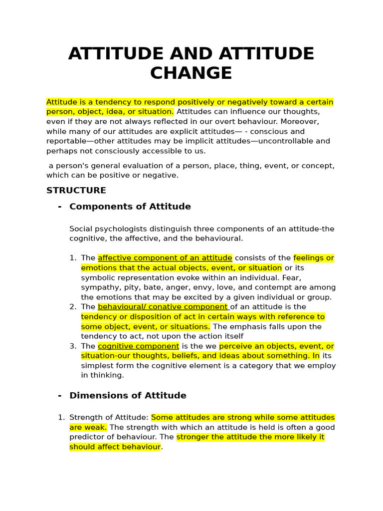 Understanding Attitudes and Change | PDF | Attitude (Psychology ...