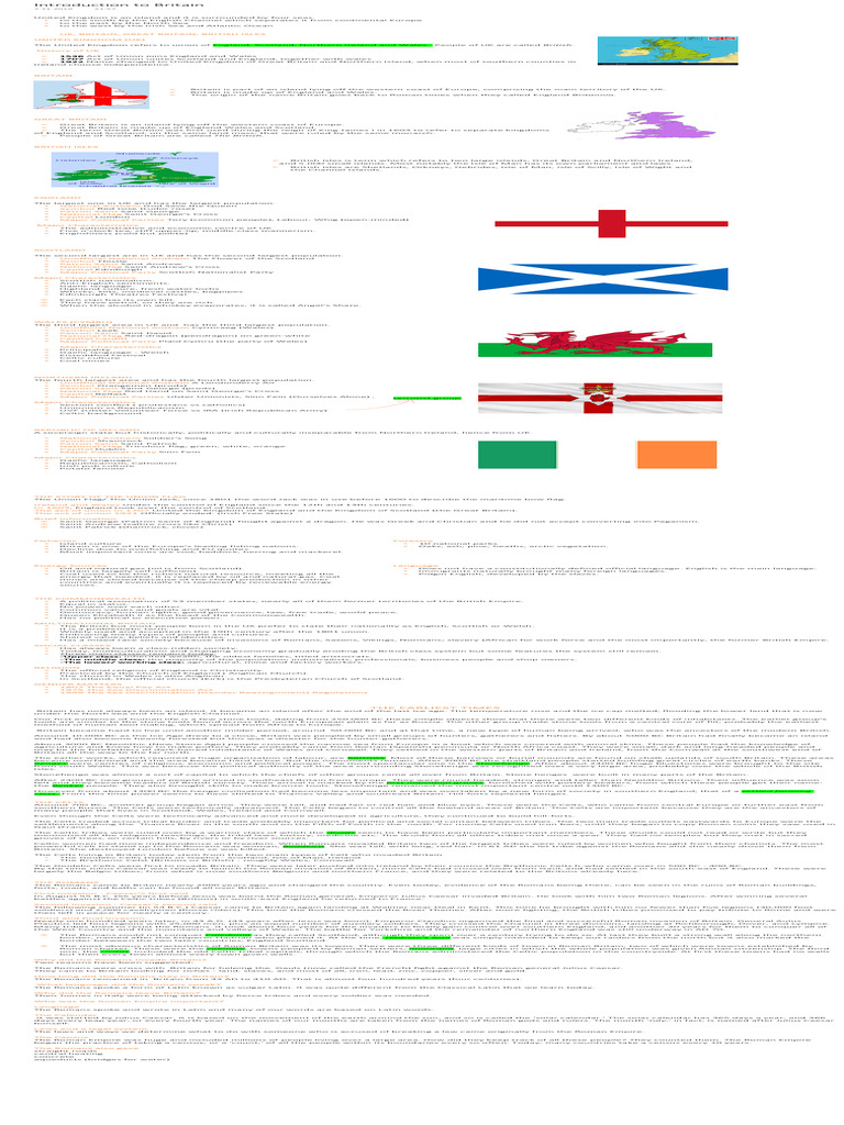 Introduction To Britain | PDF | Celts | Great Britain