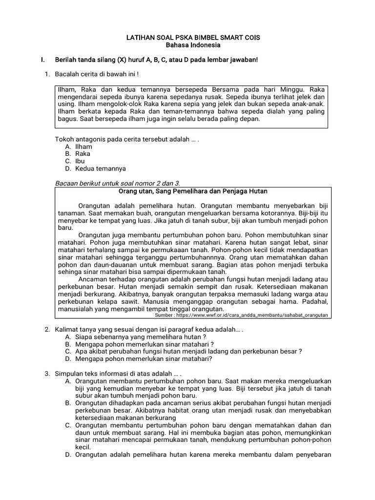 Soal Aasp Bhs. Indonesia 2024 | PDF