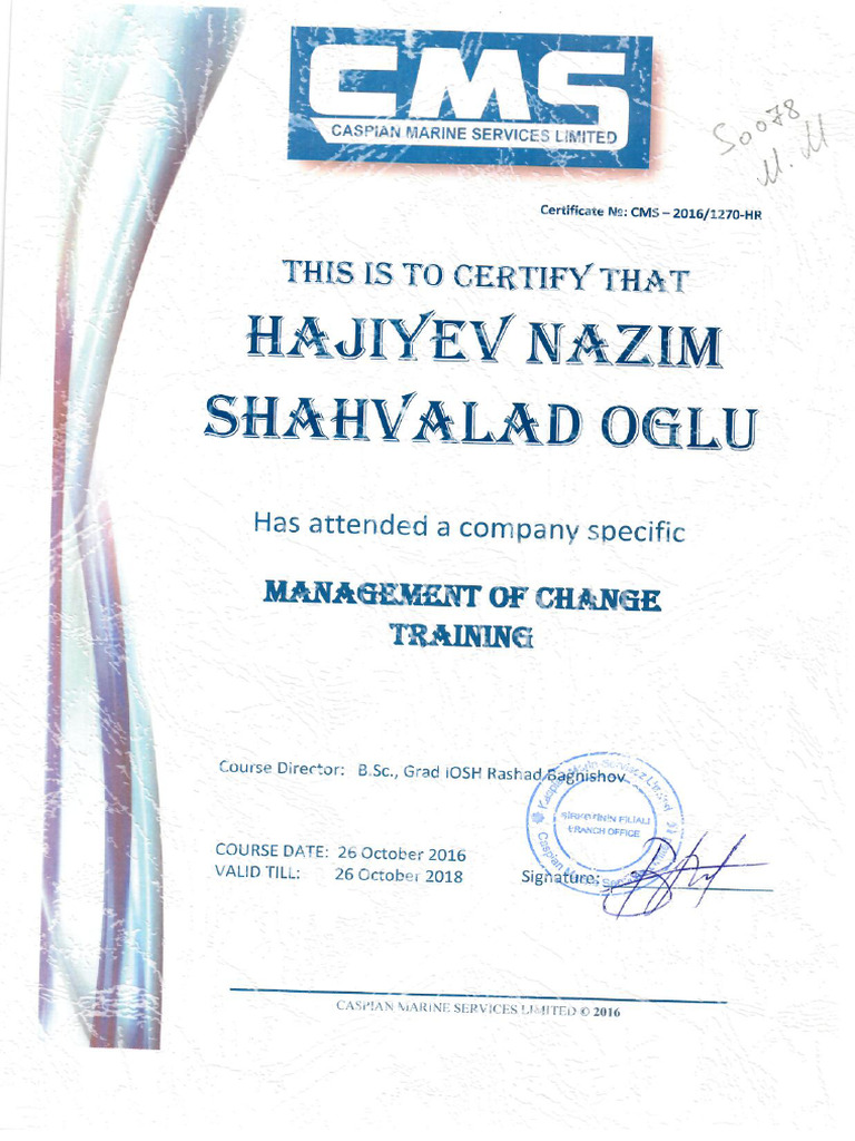 s0078 Management of Change | PDF