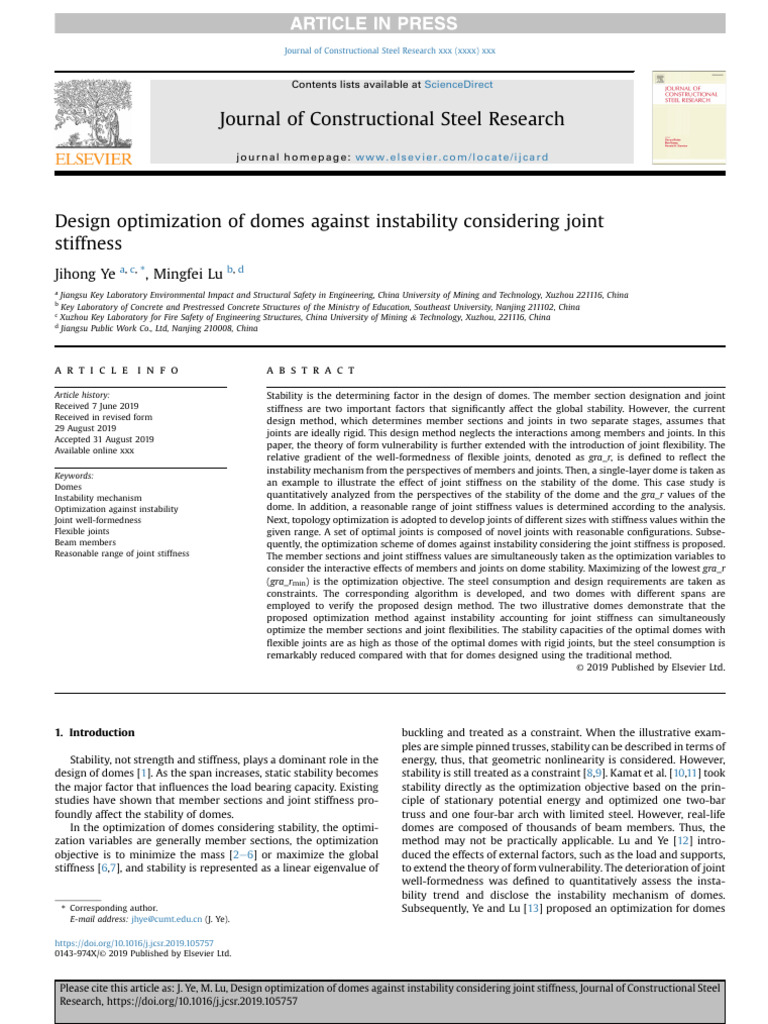 2020-Design Optimization of Domes Against Instability Considering Joint ...