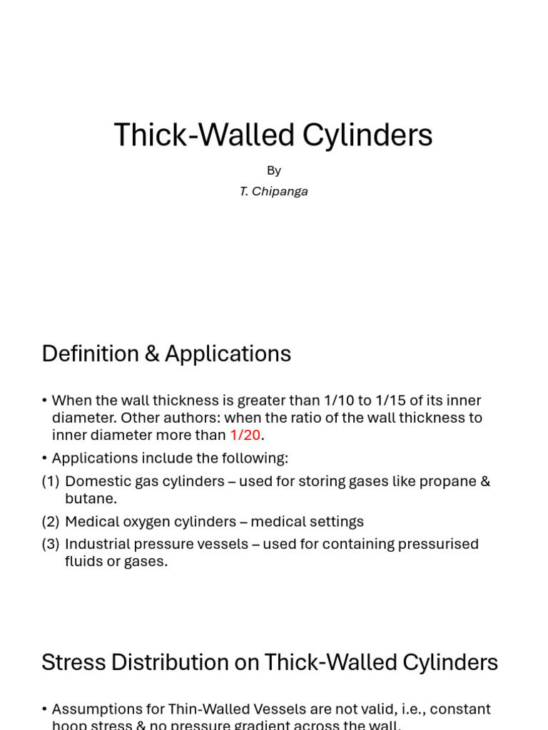 Thick-Walled Cylinders - Core Notes | PDF | Stress (Mechanics) | Physics