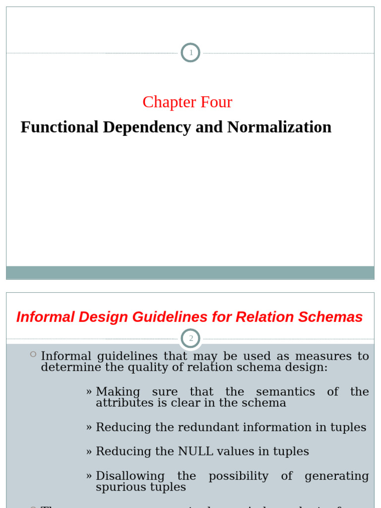 Chapter 4 Functional Dependency and Normalization | PDF | Data Management | Databases