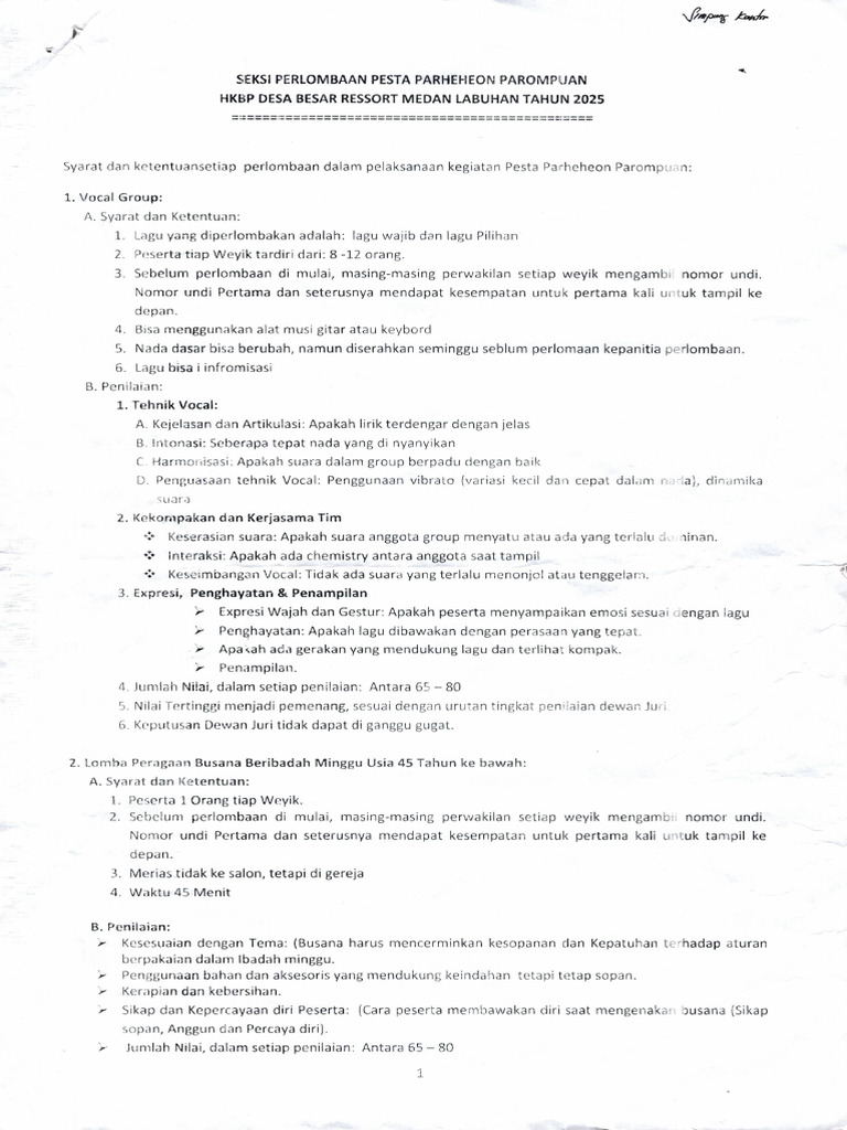 Syarat Dan Ketentuan Lomba | PDF