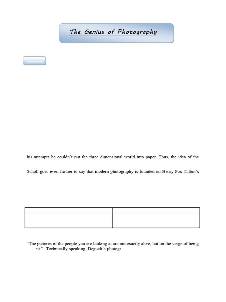 The Evolution of Photography Genius | PDF | Romanticism | Photograph