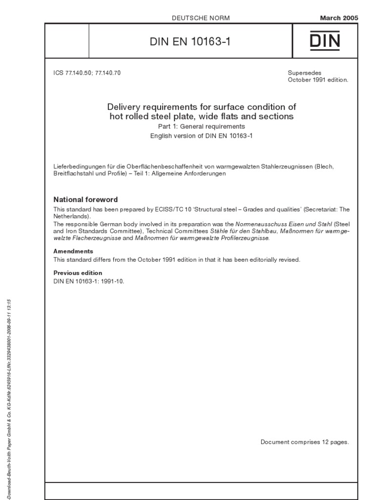 Din en 10163-1-2005 | PDF | Europe Travel