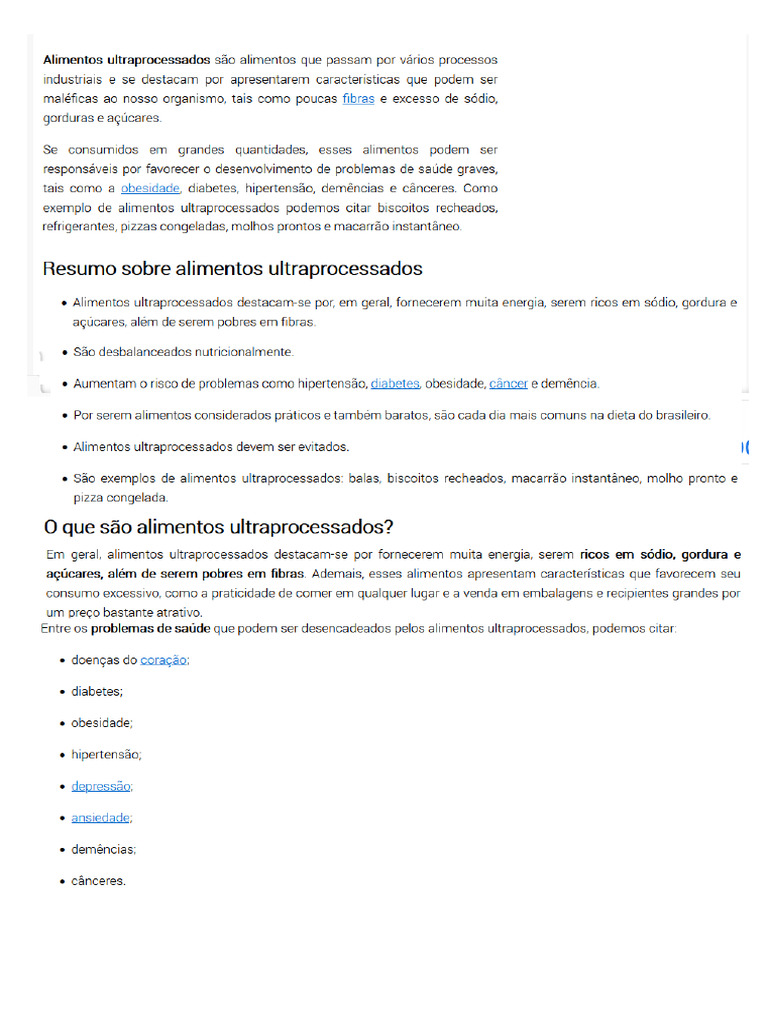 Alimentos Ultraprocessados | PDF