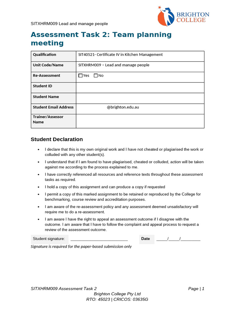 Team Planning for Café Management | PDF | Communication | Leadership