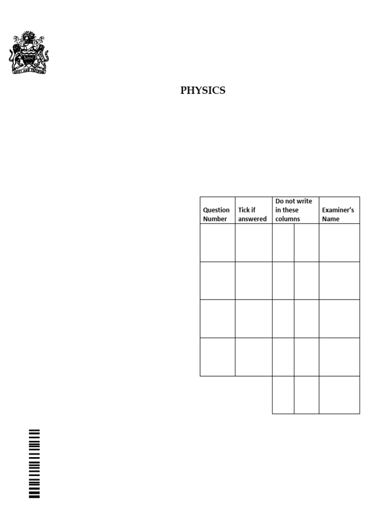 2019 Physics Paper Ii - F4 | PDF | Gases | Physical Phenomena