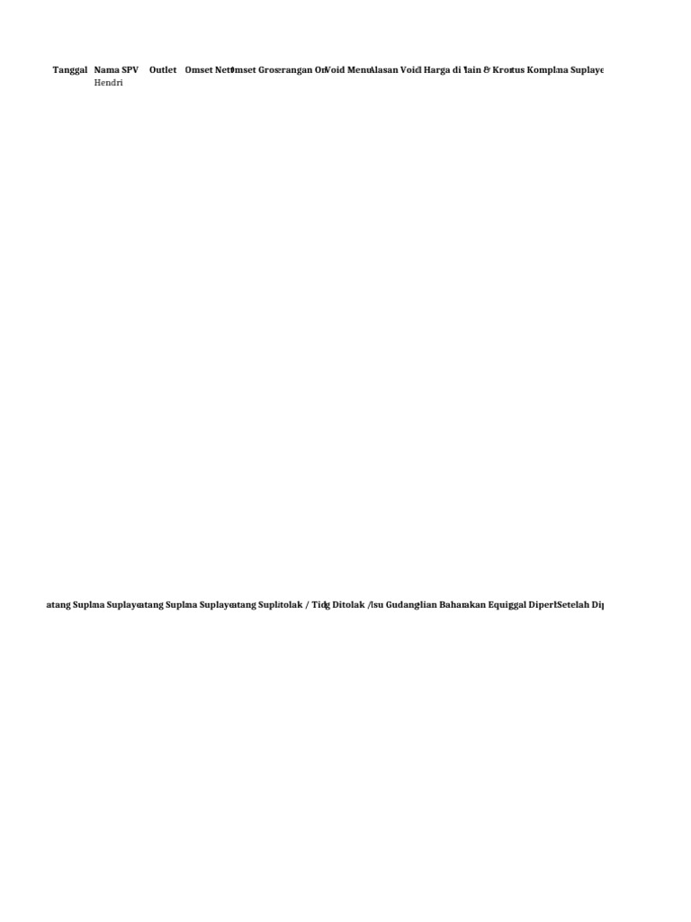 Template Form Harian Dan Rekap Mingguan | PDF