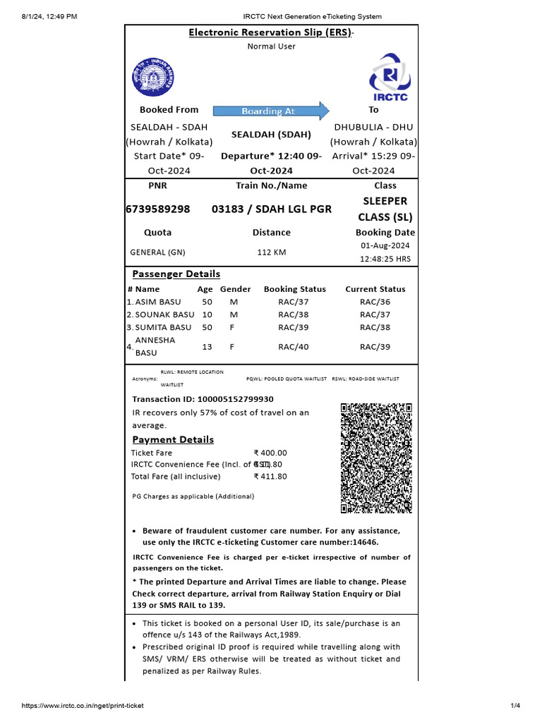 IRCTC Next Generation eTicketing System | PDF | Transport | Public ...